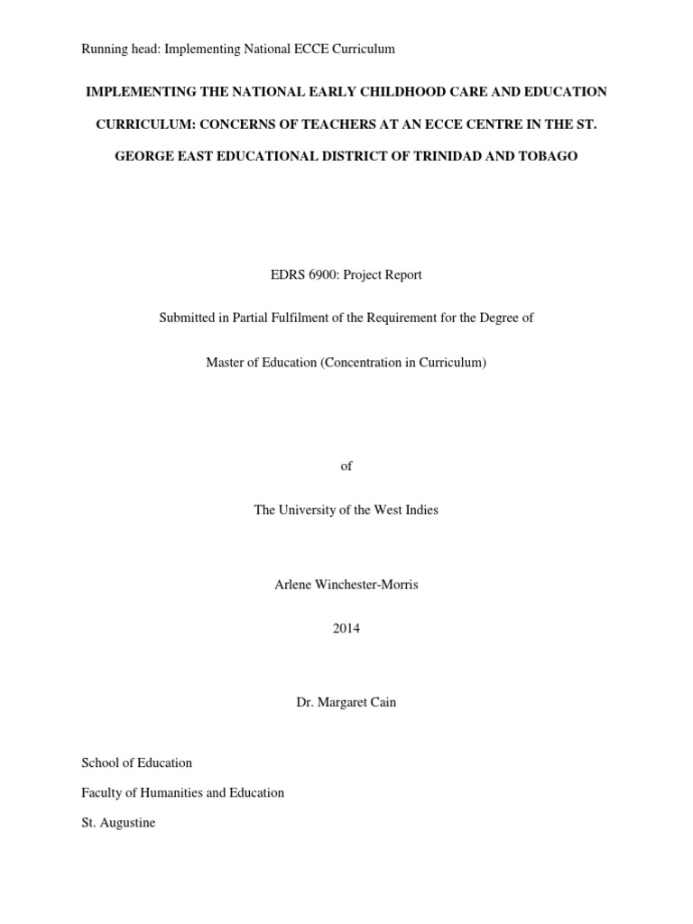 Implementing The National Early Childhood Care and Education Curriculum ...