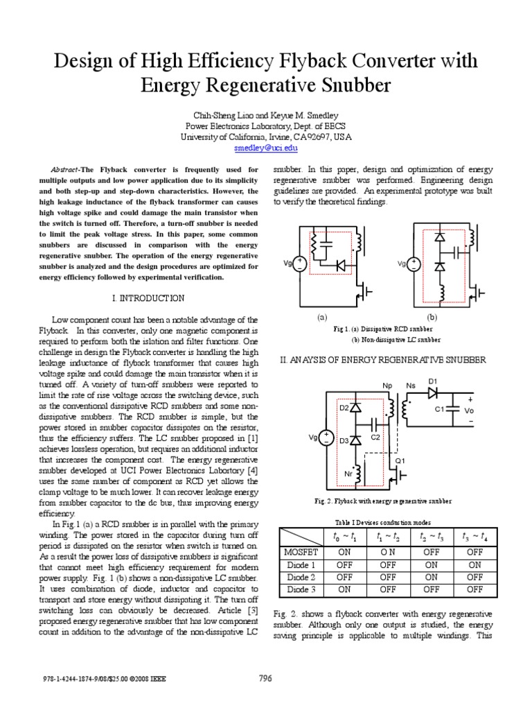 Snubber flyback | Capacitor | Electrical Equipment