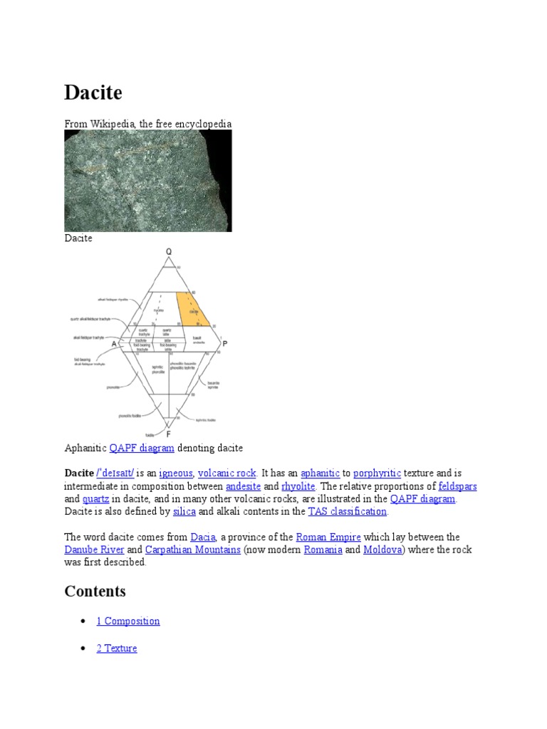 Dacite | PDF | Rocks | Geology