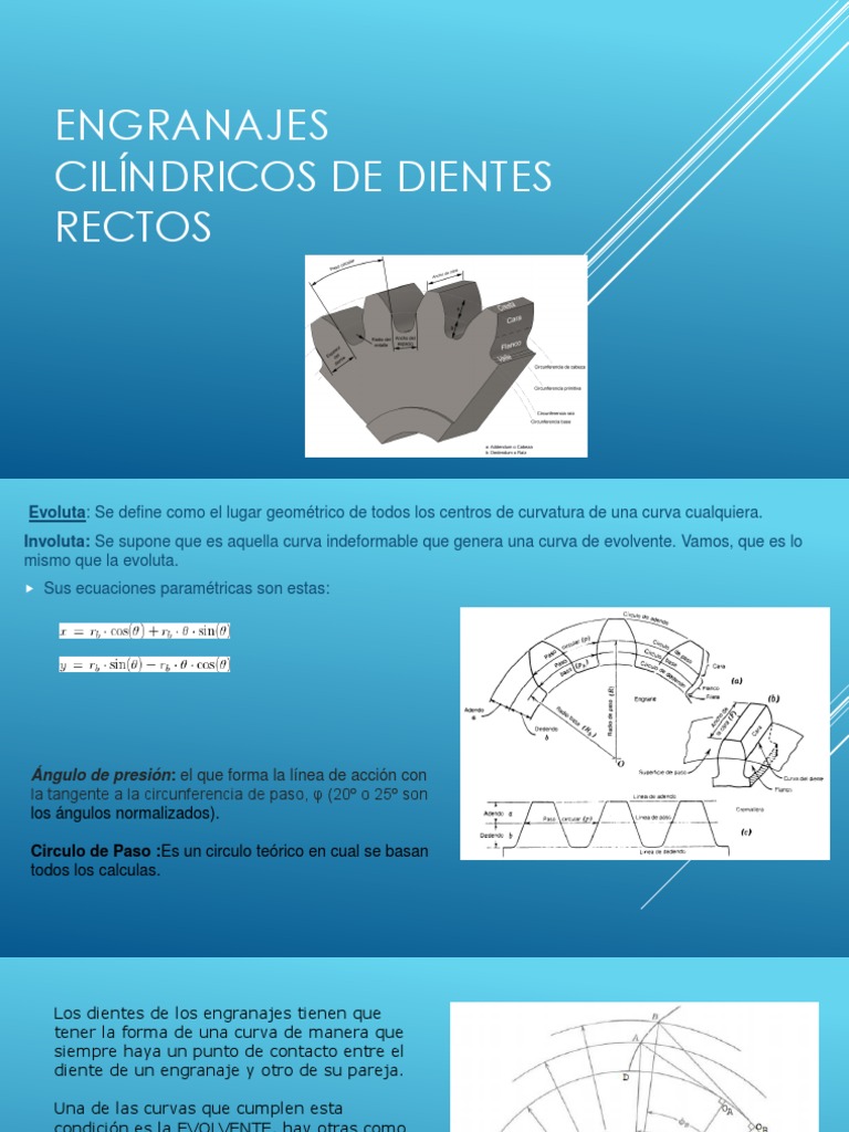 Engranajes Cilíndricos de Dientes Rectos | PDF