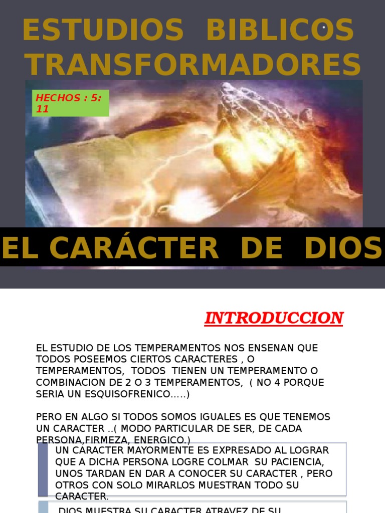 El Carácter de Dios en Hechos 5 | PDF | Filosofía | Relaciones ...