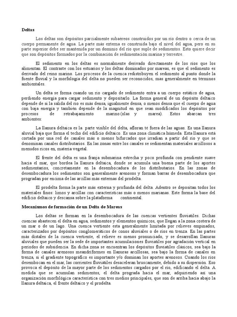 Deltas Con Predominancia de Mareas | PDF | rio Delta | Río