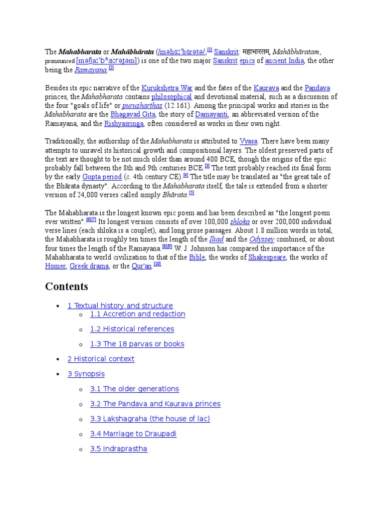 Mahabharata | PDF | Mahabharata | Vaishnava Texts