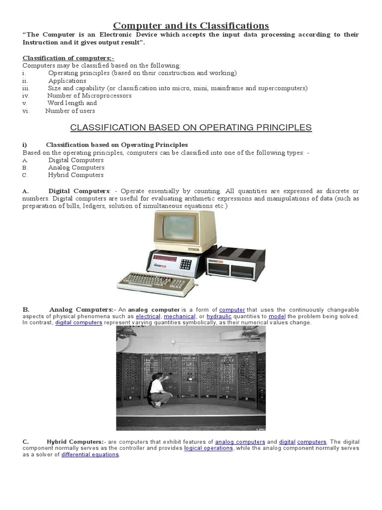 Computer Classification | Download Free PDF | Laptop | Parallel Computing