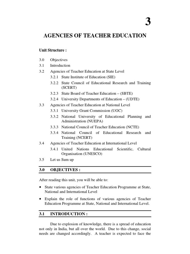 Chapter-3 Agencies of Education | PDF | Academia | Teachers
