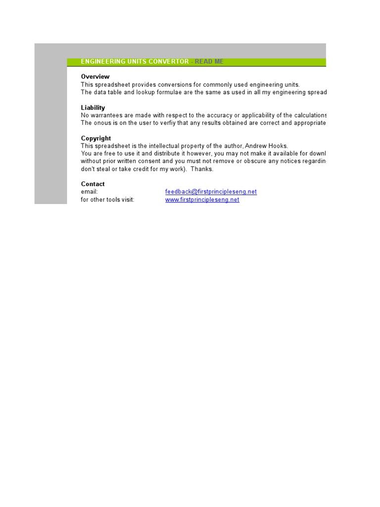 Engineering Units Converter (Version 1) | PDF