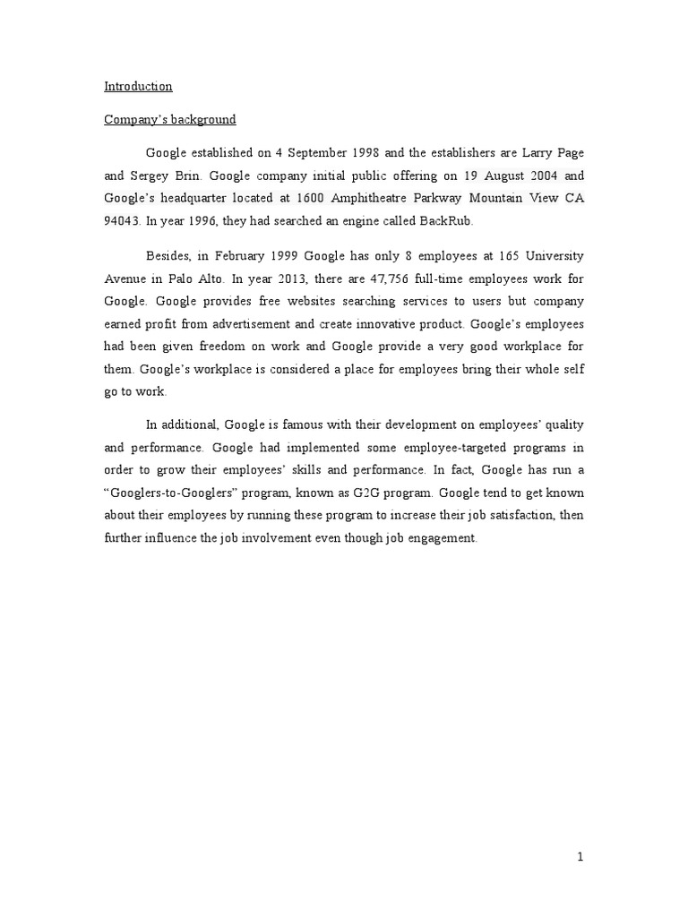 Google’s G2G Program: Enhancing Employee Engagement | PDF | Google ...