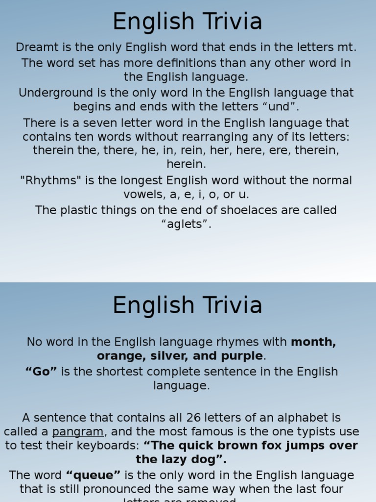 English Trivia | English Language | Planets