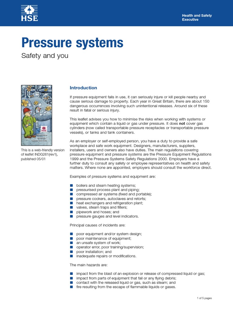 Pressure Systems | PDF | Safety | Occupational Safety And Health