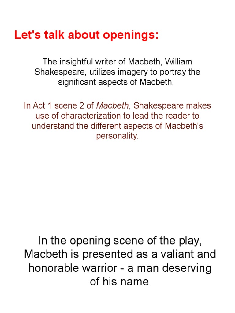 Macbeth Characterization Follow-Up | PDF