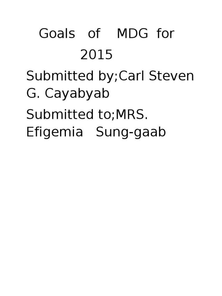 Goals of MDG For | PDF | Official Development Assistance | Development ...