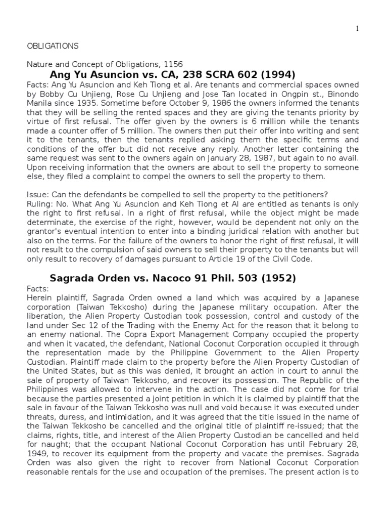 ObliCon Case Compilation | PDF | Negligence | Crime & Violence