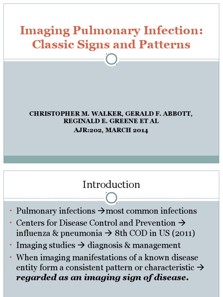 Imaging Pulmonary Infection, Classic Sign and Pattern PRESENTASI | PDF ...