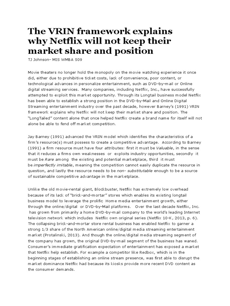 Why Netflix's Market Position is Unsustainable According to Barney's ...