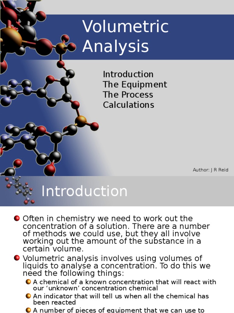 Volumetric Analysis | PDF | Titration | Chemistry