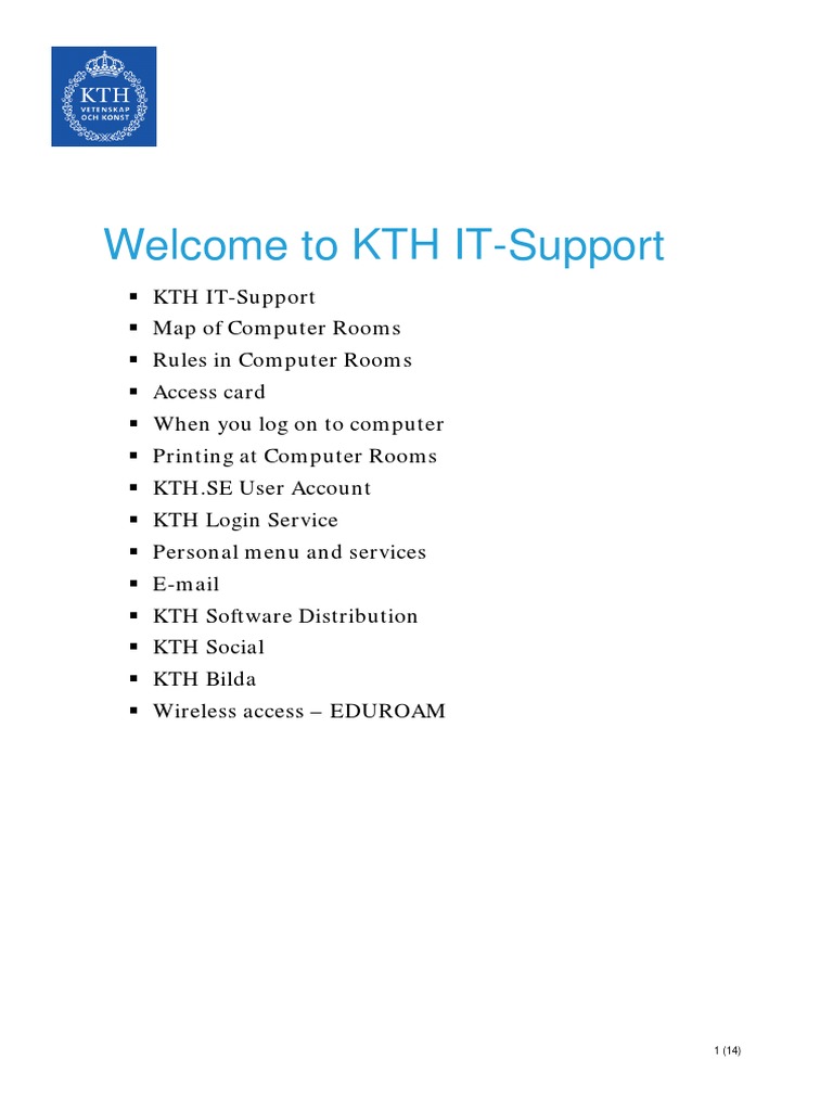 Welcome To KTH | PDF | Login | User (Computing)
