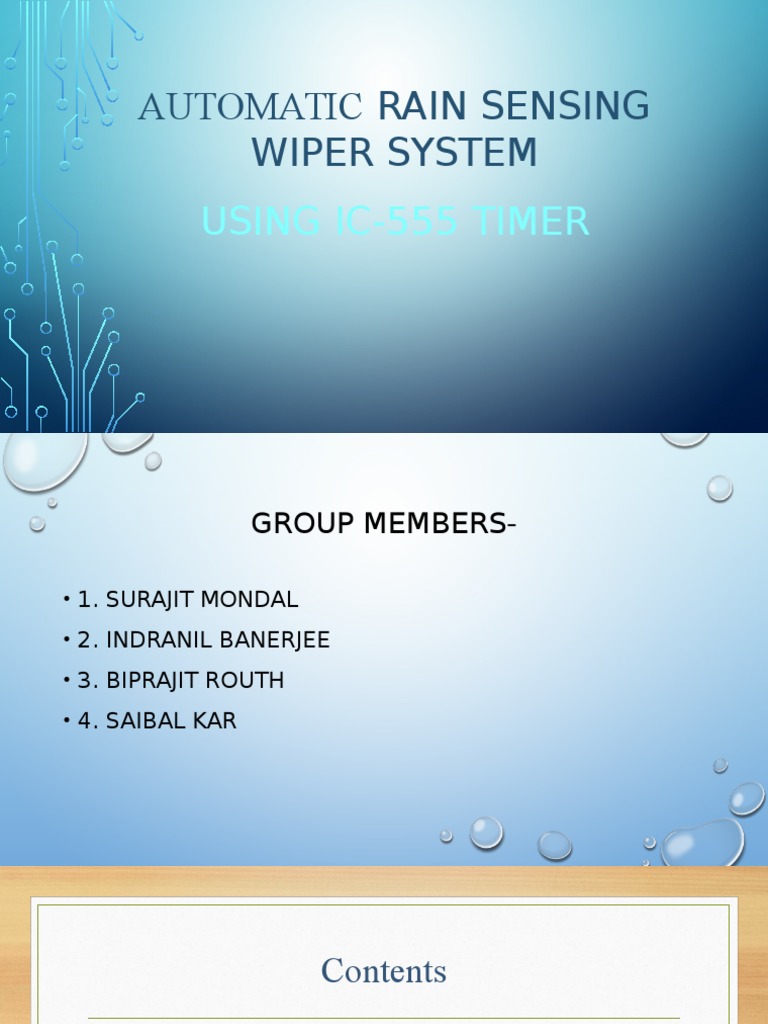 Automatic Rain Sensing Wiper System | PDF | Electrical Engineering ...