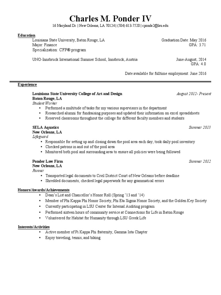 New CFP Resume | PDF