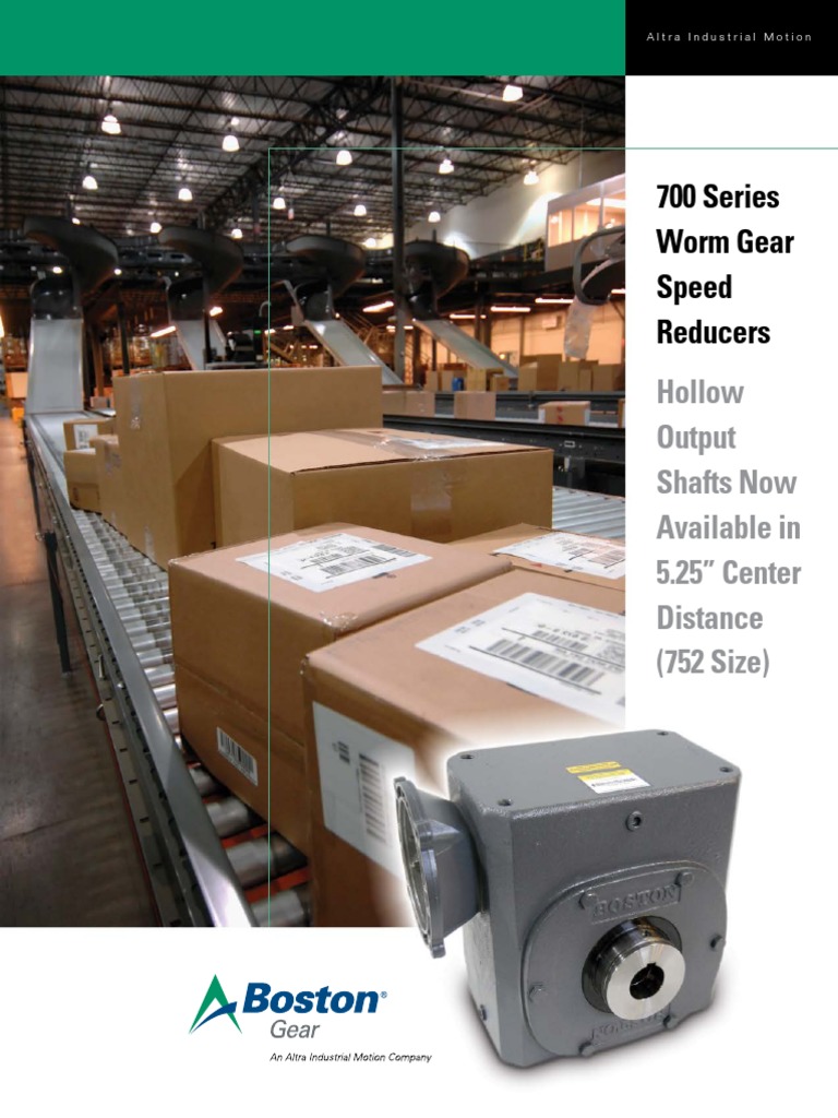 700 Series Worm Gear Speed Reducers: Hollow Output Shafts Now Available ...