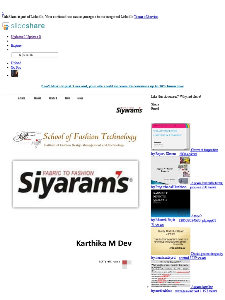 Garment Manufacturing Process From Fabric To Poduct | PDF | Seam ...