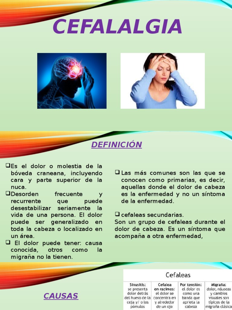 CEFALALGIA | PDF | Dolor de cabeza | Medicina CLINICA