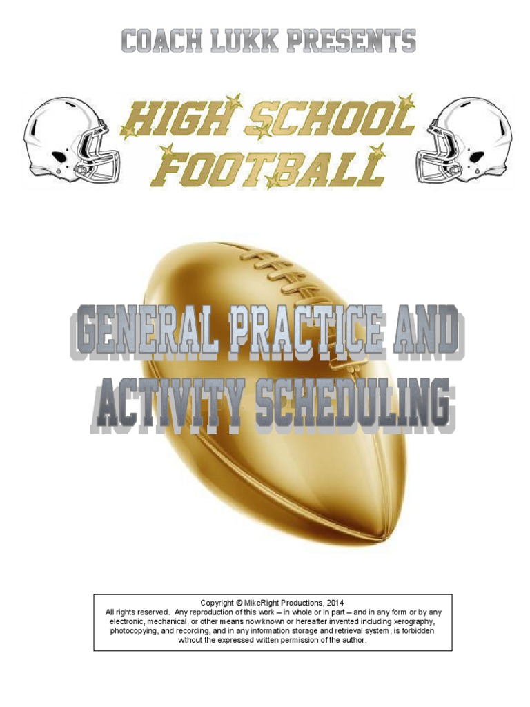 HS Football General Practice and Activity Scheduling, 2015 | American ...