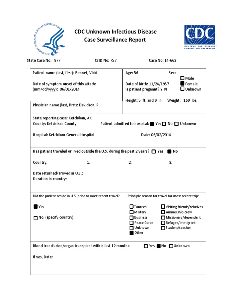Vicki Bennet Full CDC Case Report | PDF | Social Science | Law