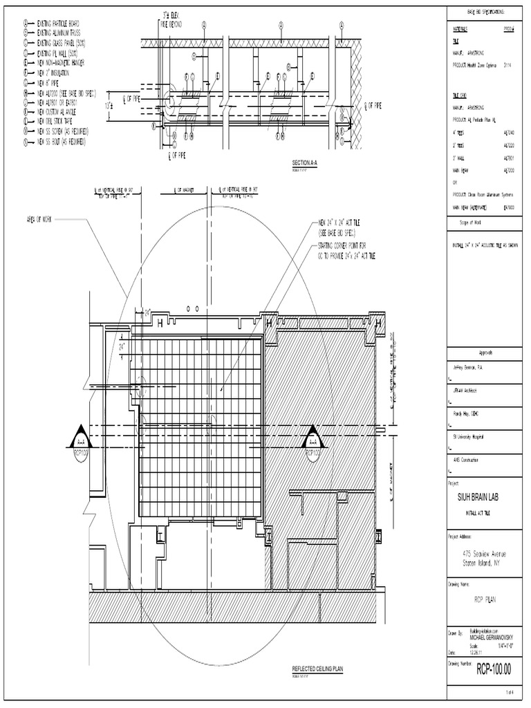 Reflected Ceiling Plan For Brain Laboratory in NYC | PDF
