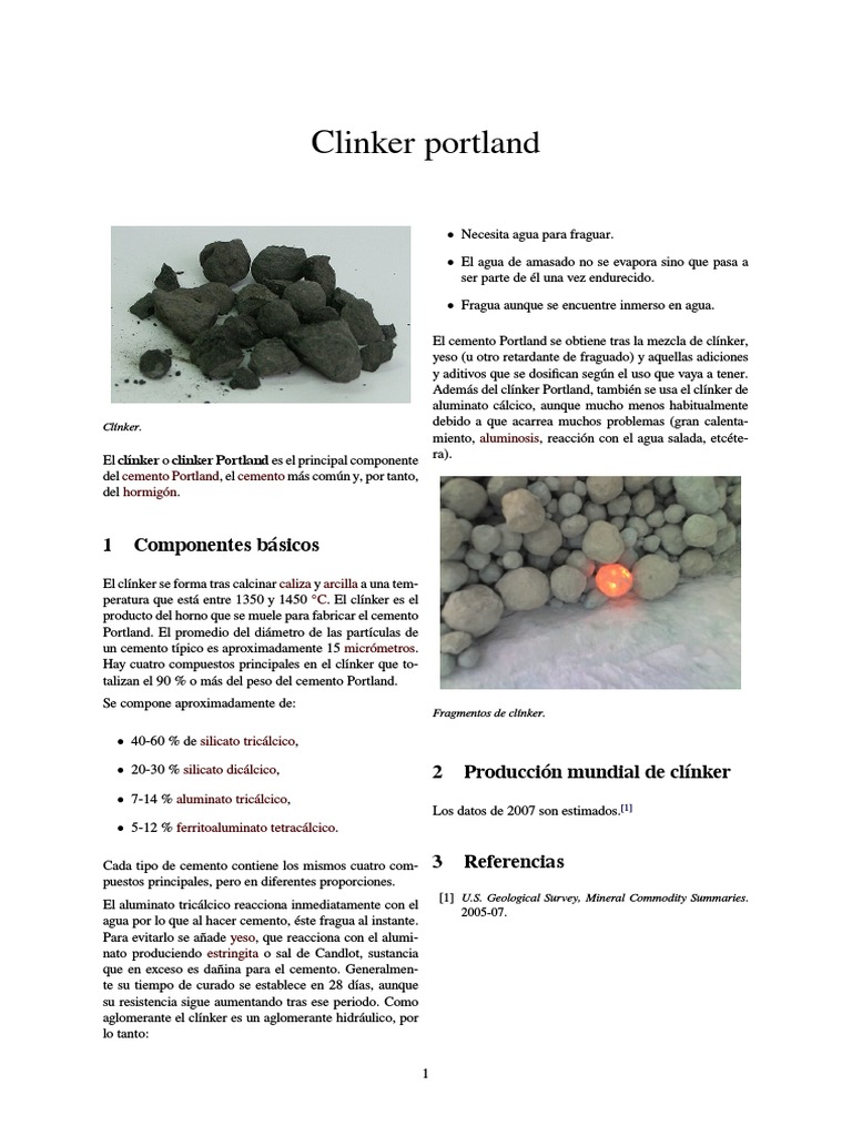 Clinker Portland PDF | PDF | Cemento | Albañilería