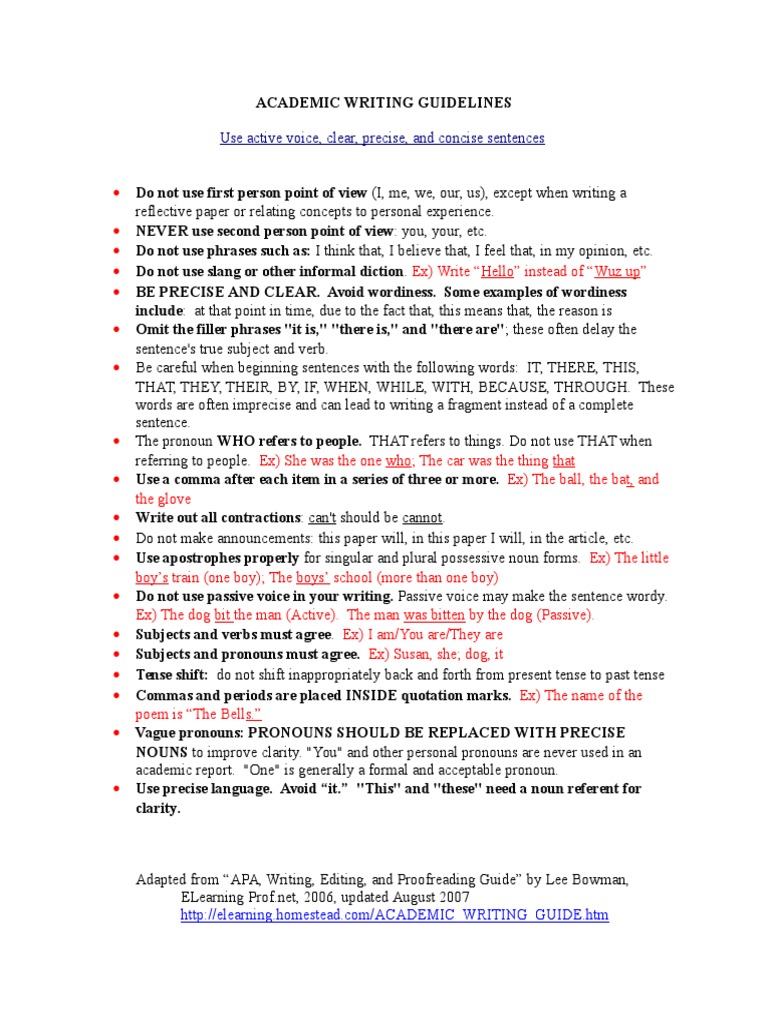 Academic Writing Guidelines | PDF | General Fiction