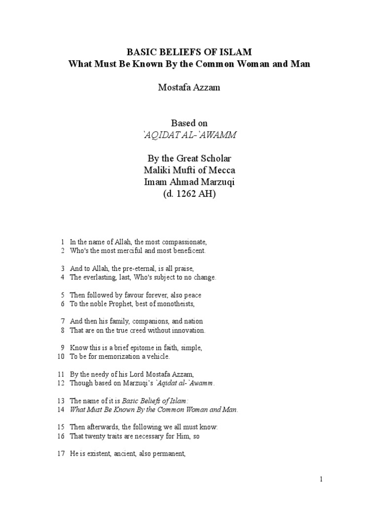 Basic Beliefs of Islam | PDF | Prophets And Messengers In Islam | Muhammad