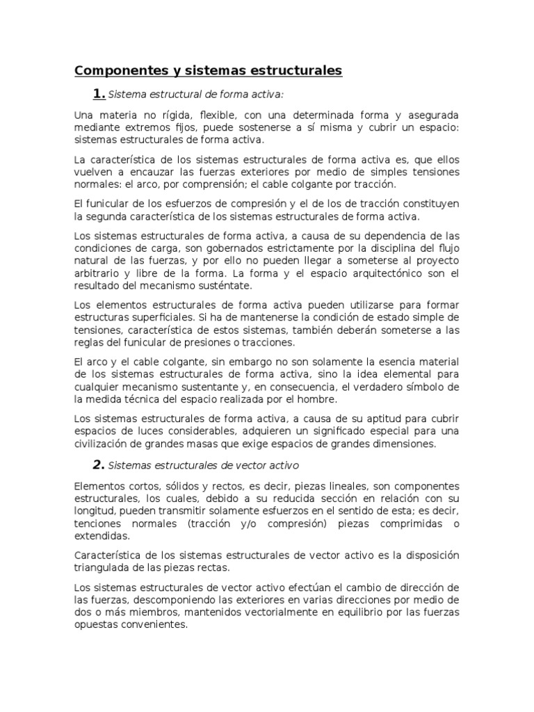 Componentes y Sistemas Estructurales | Descargar gratis PDF | Doblar ...