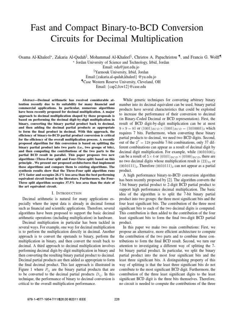Binary To BCD | PDF | Binary Coded Decimal | Multiplication