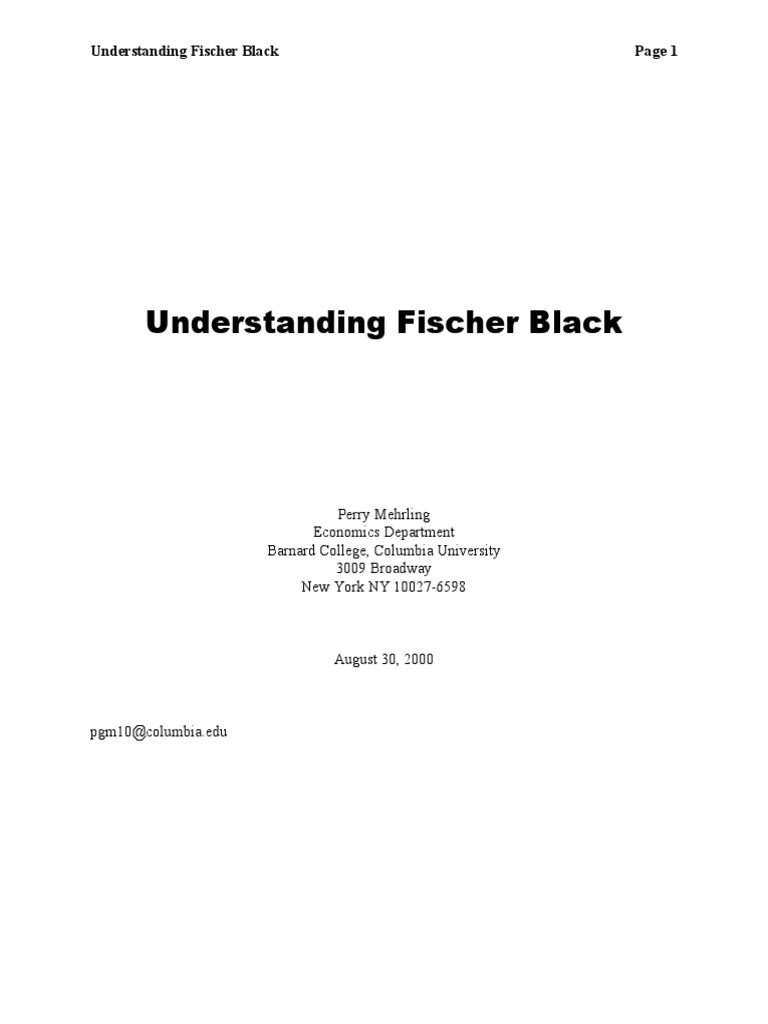 Understanding Fischer Black | PDF | Capital Asset Pricing Model ...