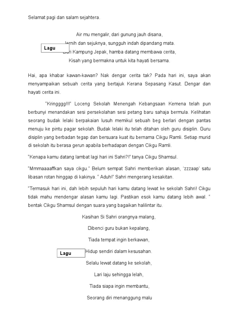 Kerana Sepasang Kasut Pdf