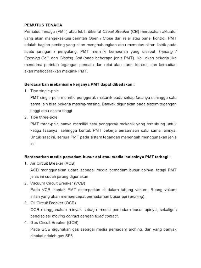 Pemutus Tenaga | PDF