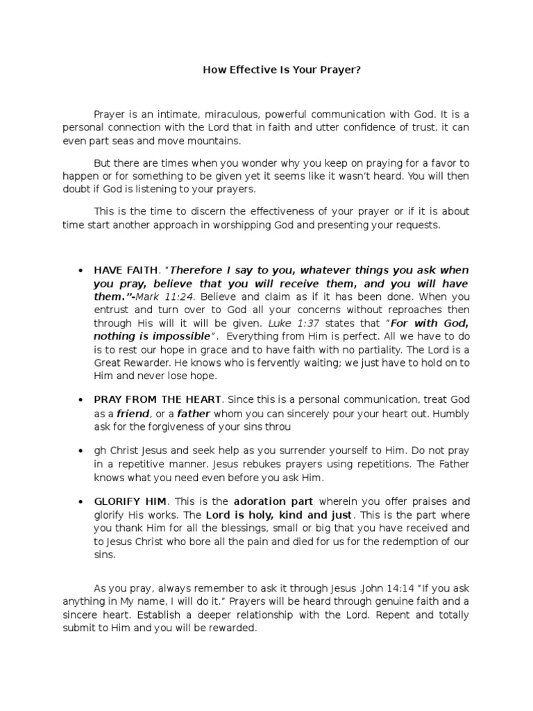 How Effective Is Your Prayer | PDF
