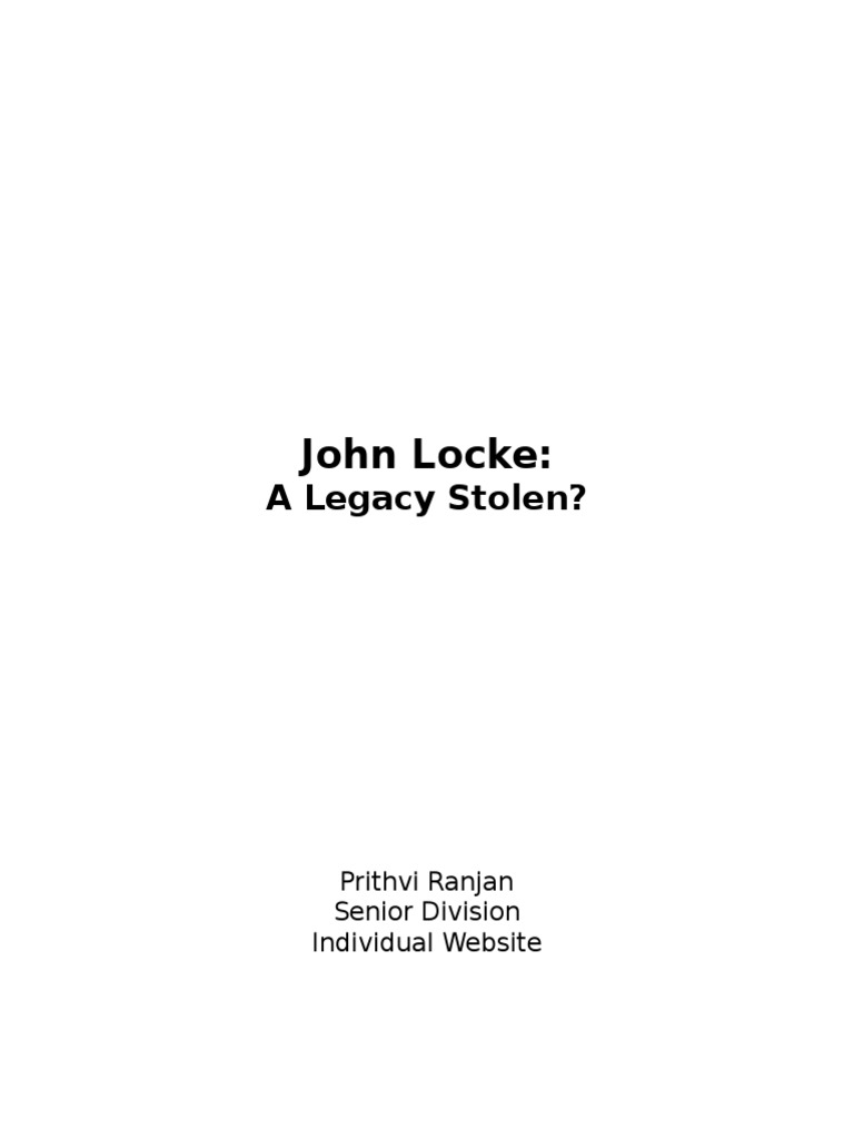 John Locke:: A Legacy Stolen? | PDF | John Locke | United States ...