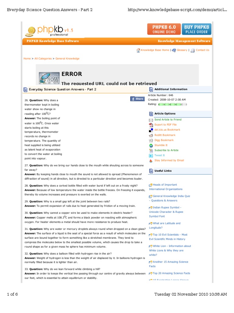 EveryDay Science Questions Answers-2 | PDF | Incandescent Light Bulb ...