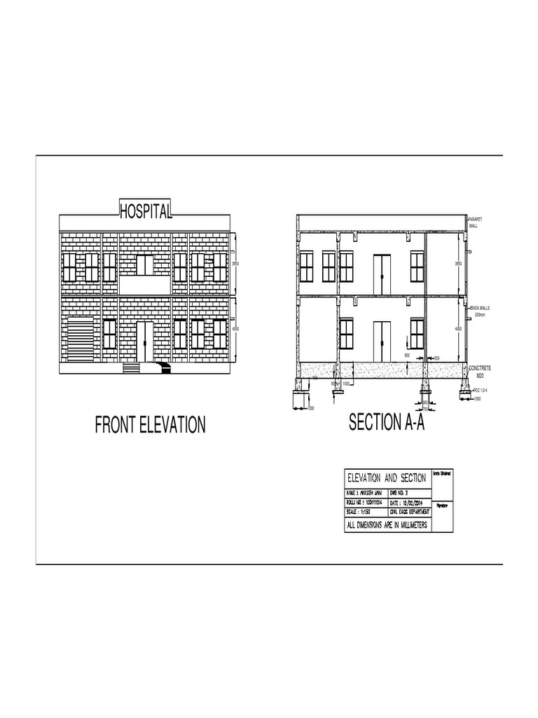 Hospital Sec and Elev | PDF
