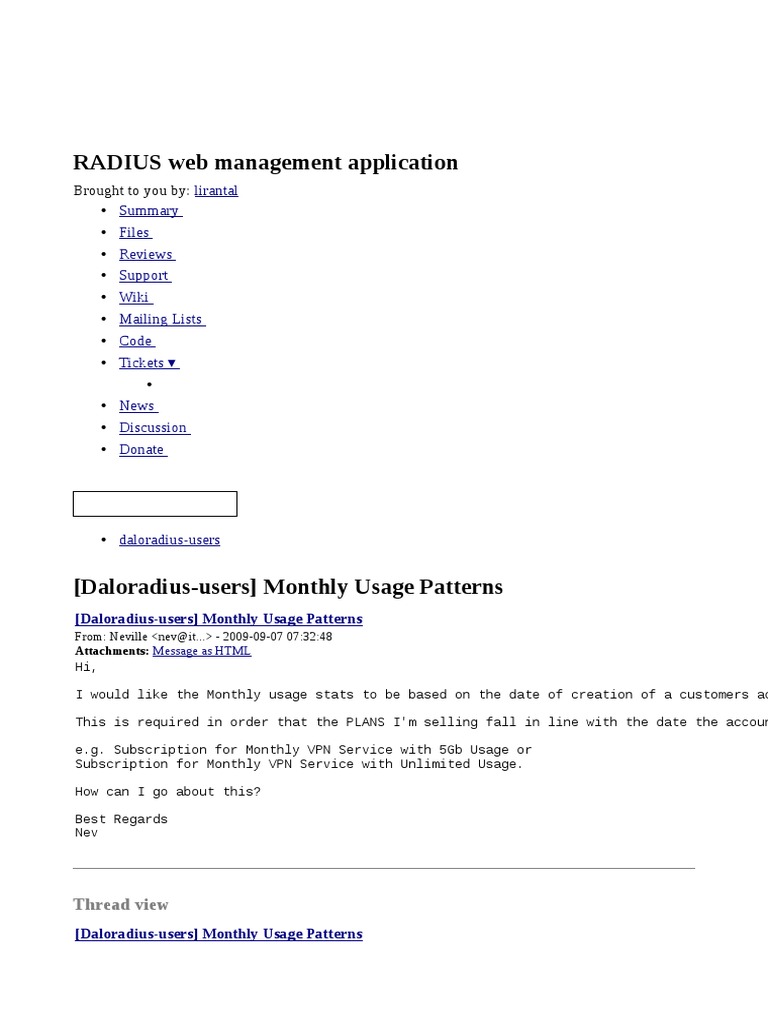 RADIUS Web Management Application | PDF | Subscription Business Model ...