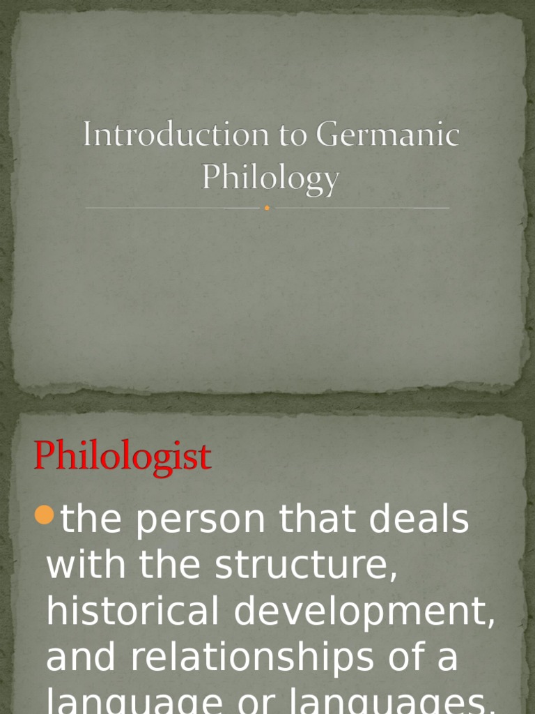 Introduction To Philology | PDF