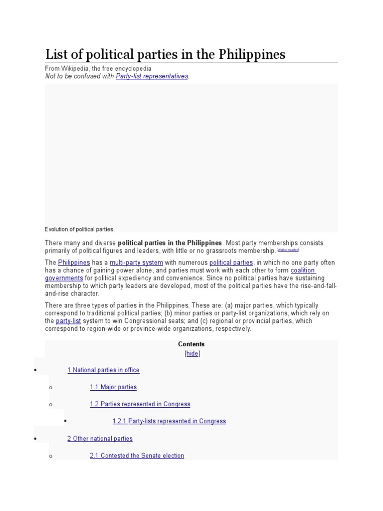 List of Political Parties in The Philippines | PDF | Elections ...