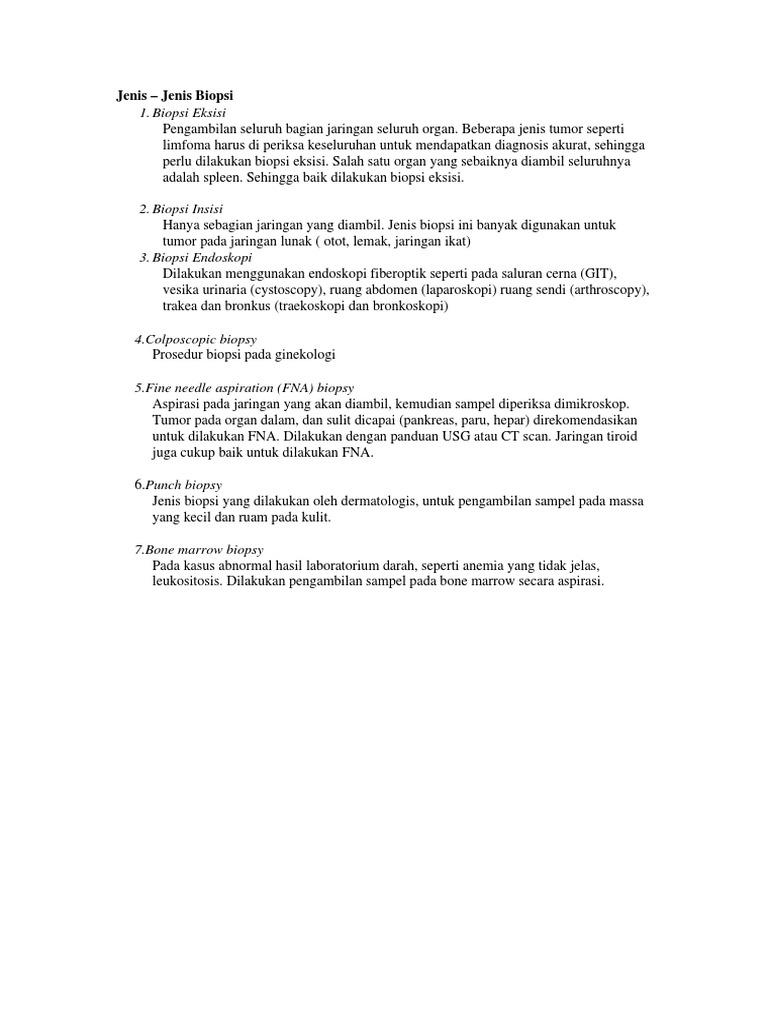 Jenis - Jenis Biopsi | PDF