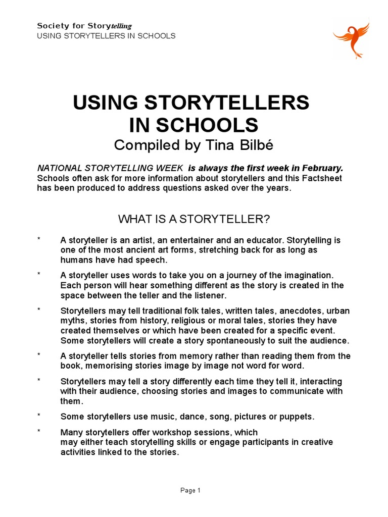 Using Storytellers in Schools | PDF | Storytelling | Cognition