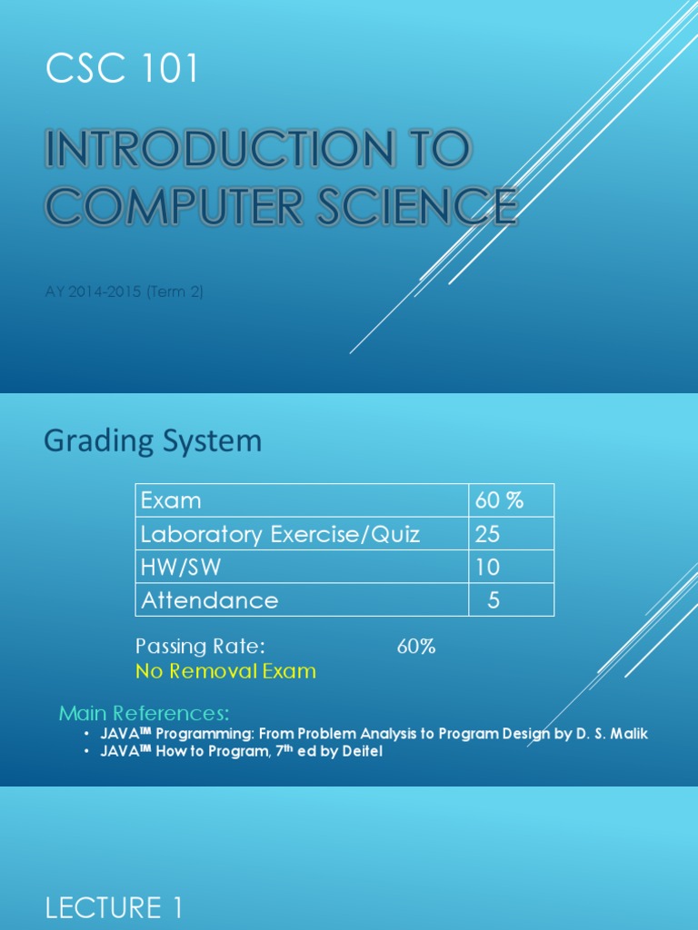 CSC101 - L1 - Intro To Computer Systems | PDF | Computer Data Storage | Computer Program