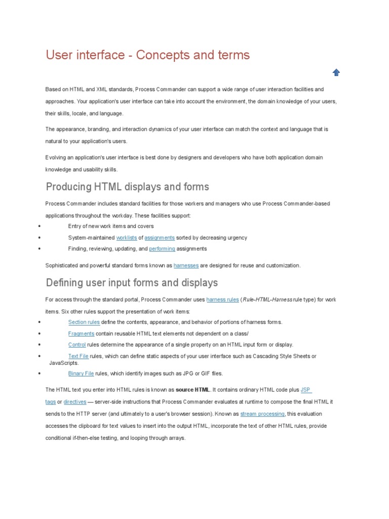 Pega User Interface Concepts | PDF | Regular Expression | Html