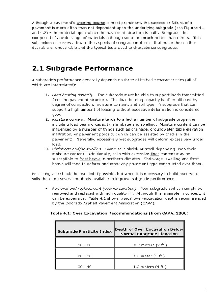 2.1 Subgrade Performance | PDF | Elasticity (Physics) | Strength Of ...