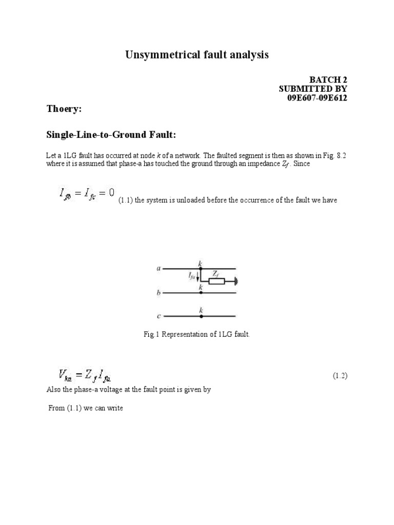 Unsymmetrical Fault Analysis | PDF | Electrical Impedance | Electrical Engineering