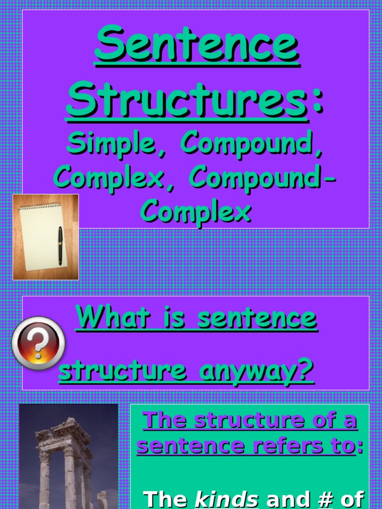 Sentence Structure Powerpoint | PDF | Linguistic Morphology | Semiotics